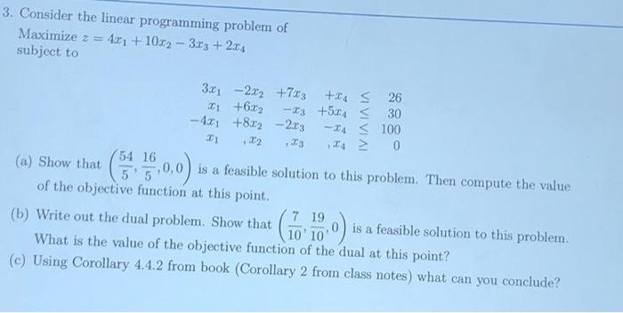 Solved 3. Consider the linear programming problem of | Chegg.com