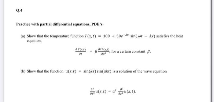 Solved Practice with partial differential equations, PDE's. | Chegg.com