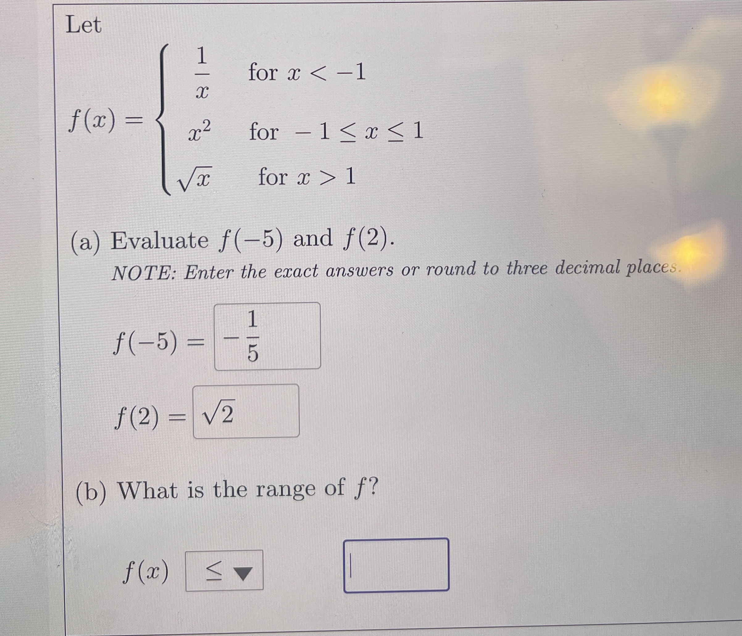 Solved Letf(x)={1x for x 1(a) | Chegg.com