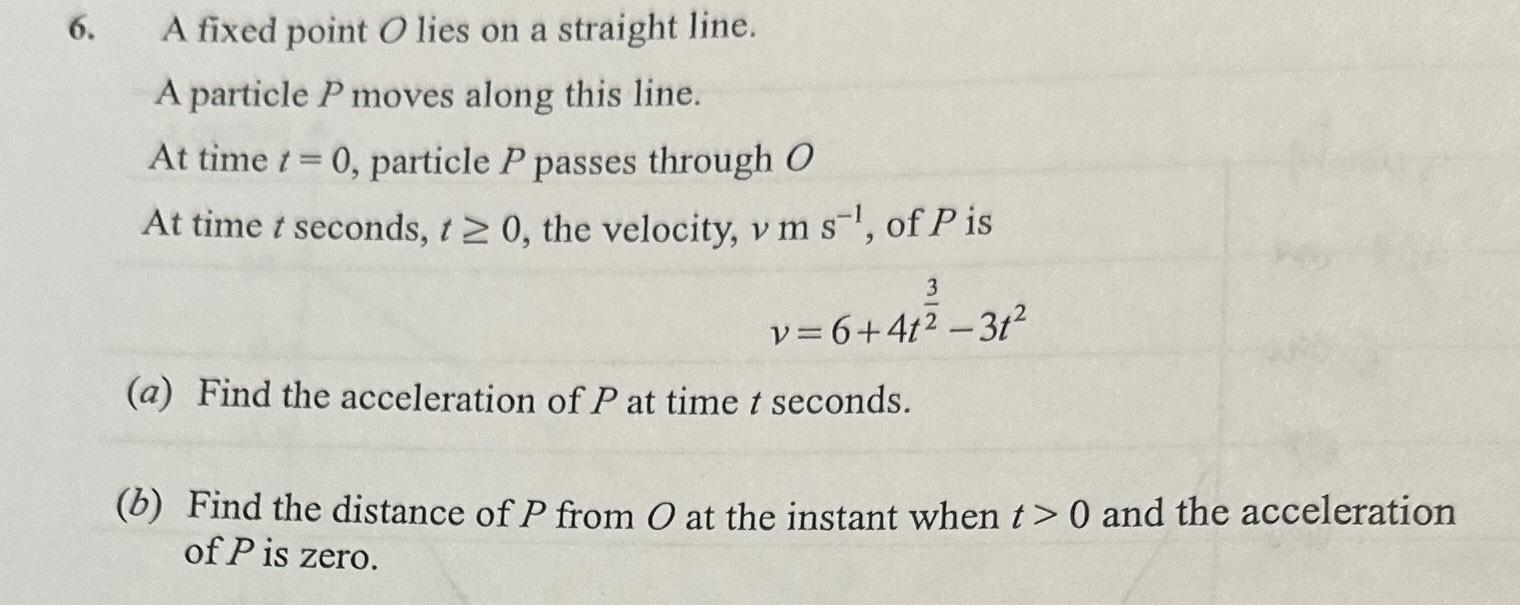 Solved A fixed point O ﻿lies on a straight line.A particle P | Chegg.com
