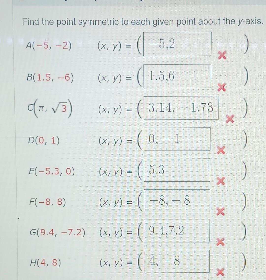 Solved Find the point symmetric to each given point about | Chegg.com