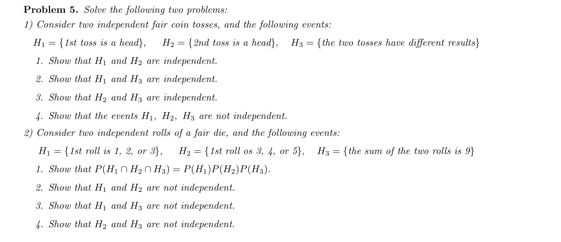Solved Problem 5 ﻿solve The Following Two Problems Consider