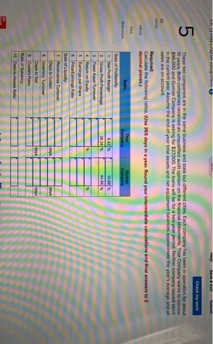 Solved Ch. 13 Post-Chapter Assignment Saved Help Save & Exit | Chegg.com