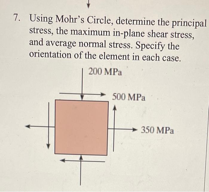 Solved 7. Using Mohr's Circle, determine the principal | Chegg.com