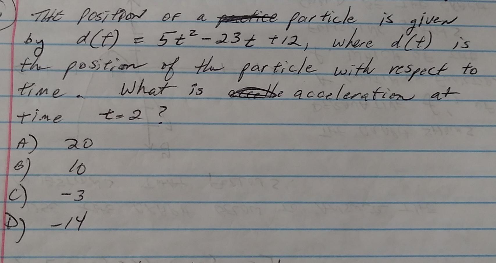 Solved THE position of a particle is given by | Chegg.com