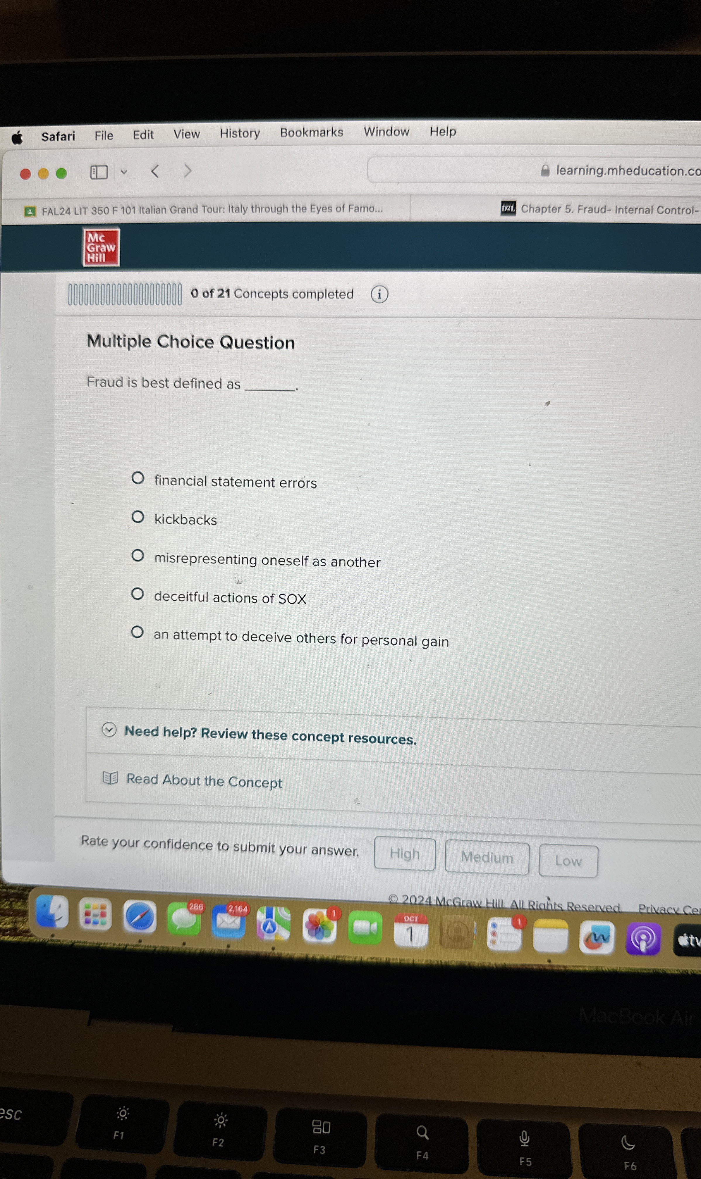 Solved Multiple Choice QuestionFraud is best defined | Chegg.com