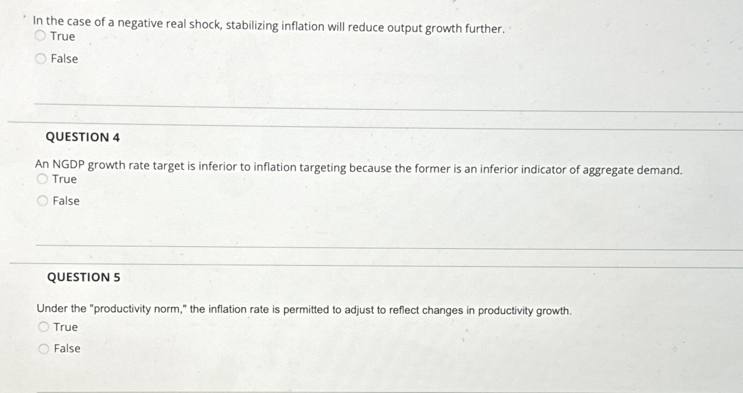 Solved In the case of a negative real shock, stabilizing | Chegg.com