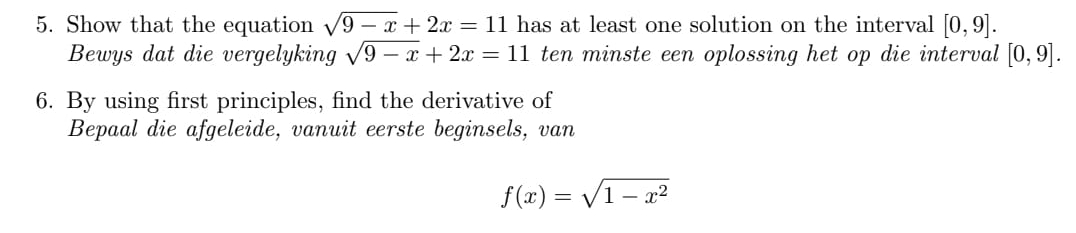 Solved Show that the equation 9-x2+2x=11 ﻿has at least one | Chegg.com