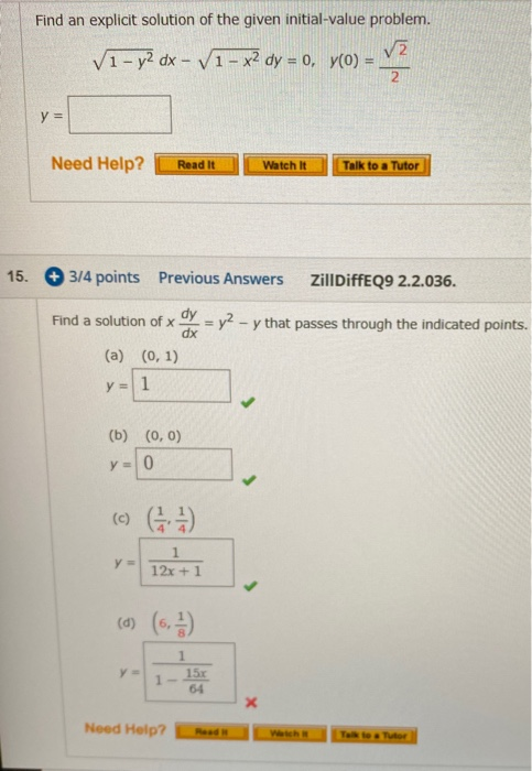 Solved Find an explicit solution of the given initial-value | Chegg.com