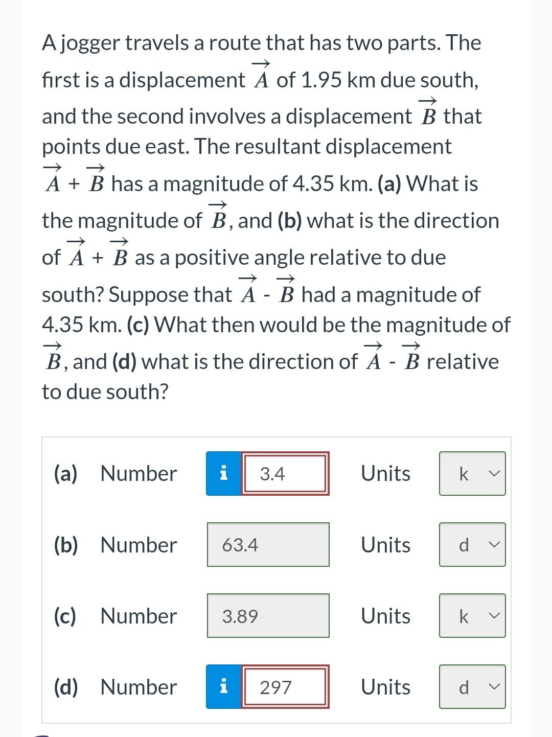 Solved A jogger travels a route that has two parts. The | Chegg.com