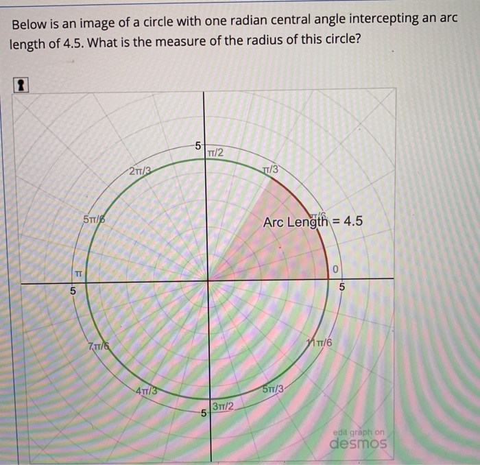 Solved Below is an image of a circle with one radian central | Chegg.com