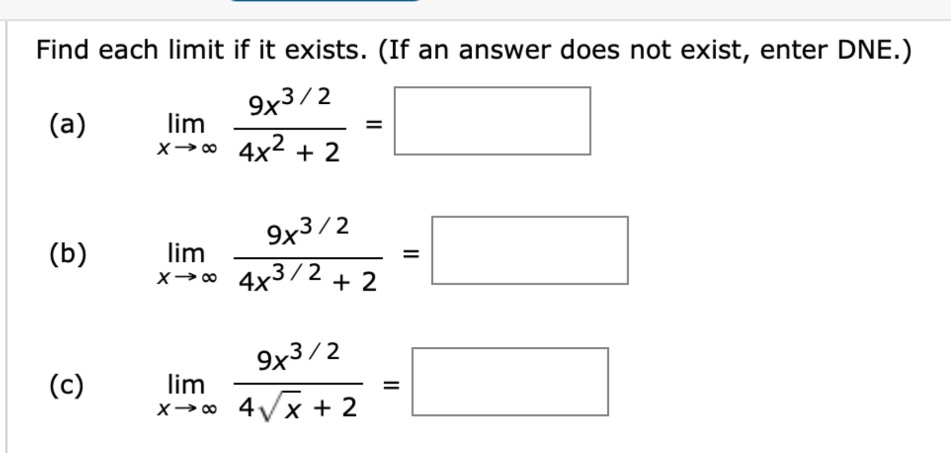 Solved Find each limit if it exists. (If an answer does not | Chegg.com