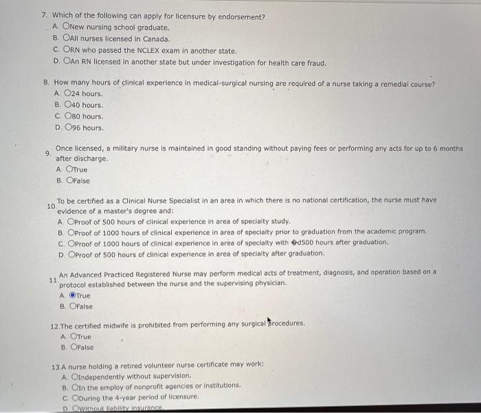 Solved 1. Chapter 456 outlines specific rules that apply to | Chegg.com