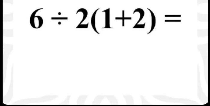 Solved 6÷2(1+2) = | Chegg.com