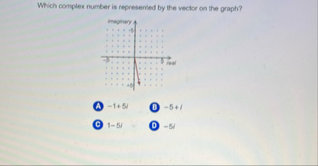 Solved Which complex number is represented by the vector on | Chegg.com