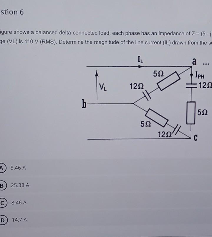 Solved gure shows a balanced delta-connected load, each | Chegg.com