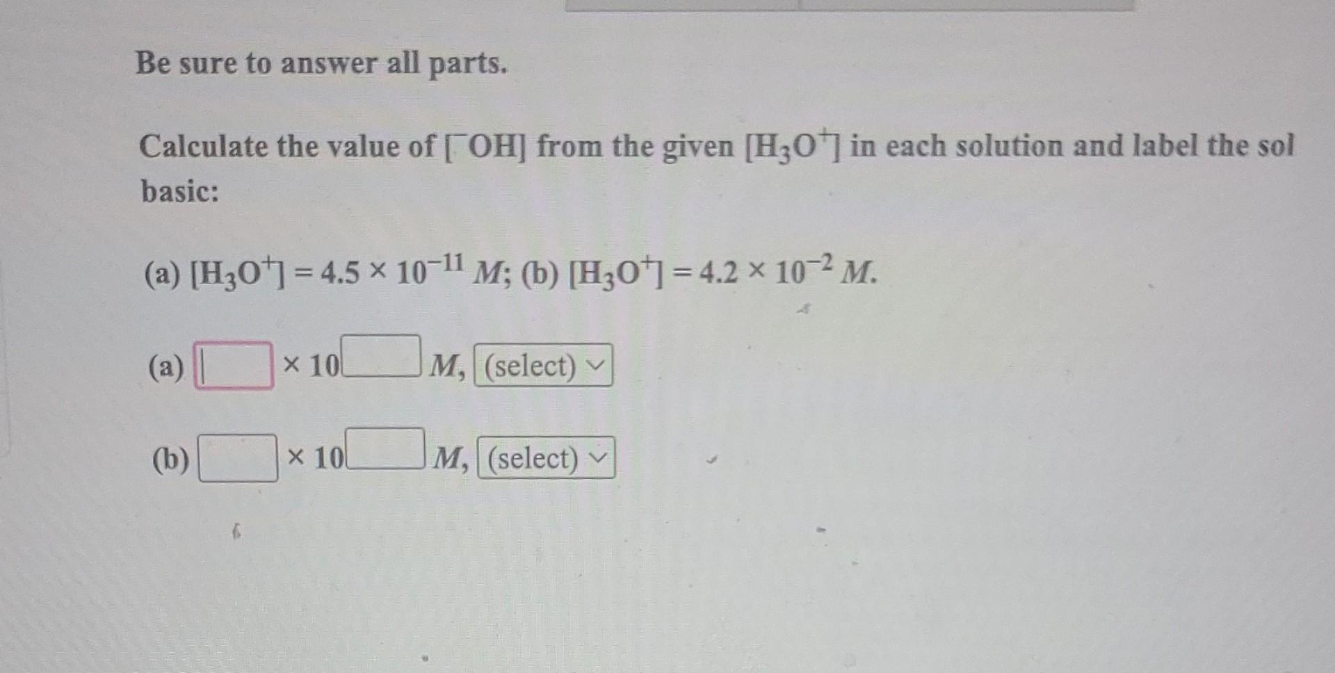 Solved Be sure to answer all parts. Calculate the value of | Chegg.com