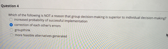 Solved Question 4 Which of the following is NOT a reason | Chegg.com