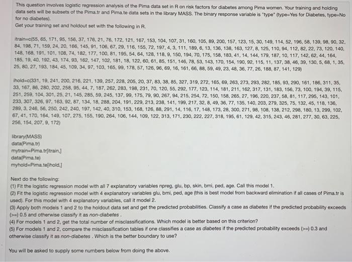 Solved This question involves logistic regression analysis | Chegg.com