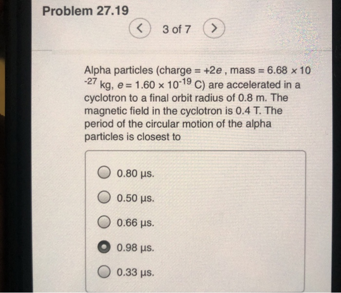 Solved Problem 27.19 3 of 7 Alpha particles (charge +2e, | Chegg.com