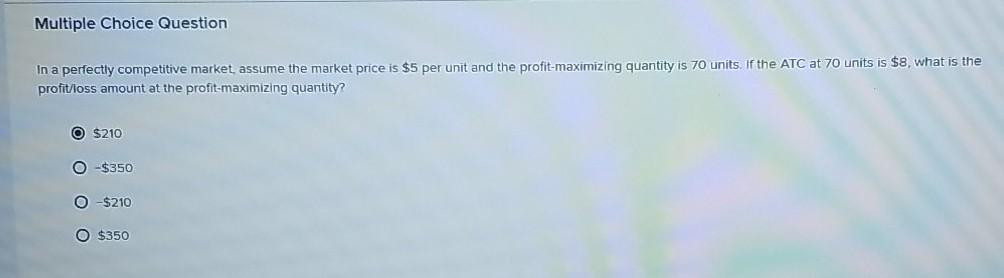 Solved Multiple Choice Question In a perfectly competitive | Chegg.com
