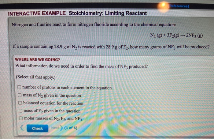 Solved References] INTERACTIVE EXAMPLE Stoichiometry: | Chegg.com