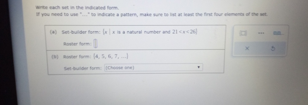 Solved Write each set in the indicated form.If you need to | Chegg.com
