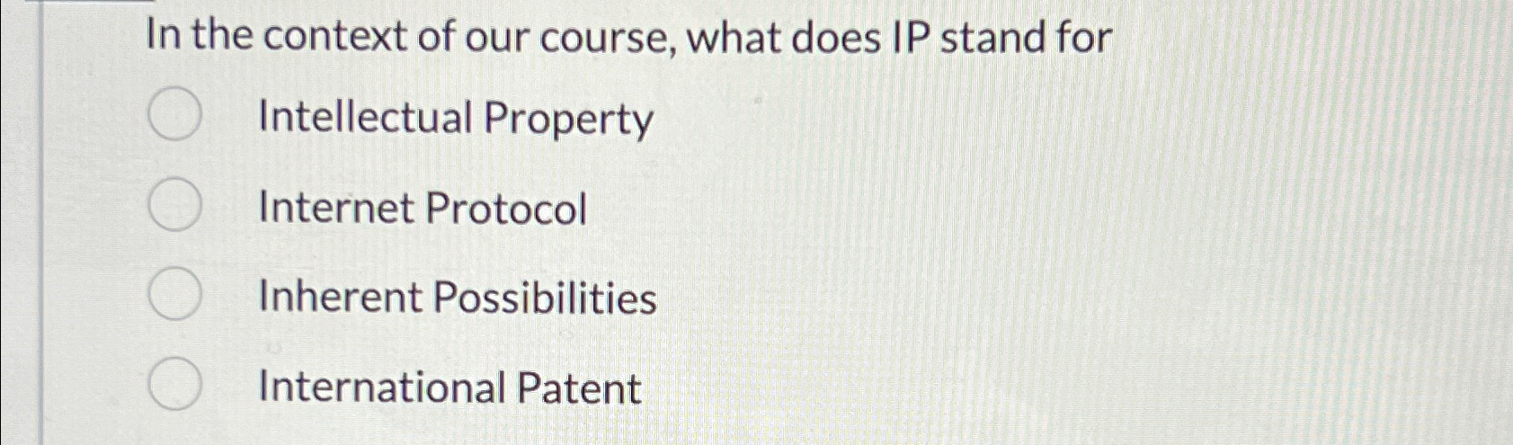 Solved In the context of our course, what does IP stand | Chegg.com