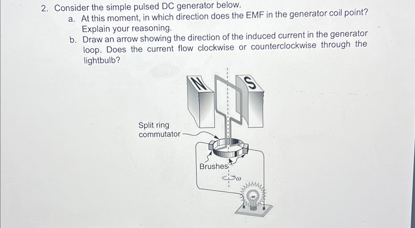 Solved Consider the simple pulsed DC generator below.a. ﻿At | Chegg.com