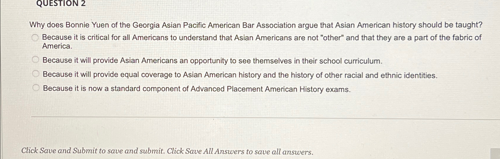 Solved Why does Bonnie Yuen of the Georgia Asian Pacific | Chegg.com