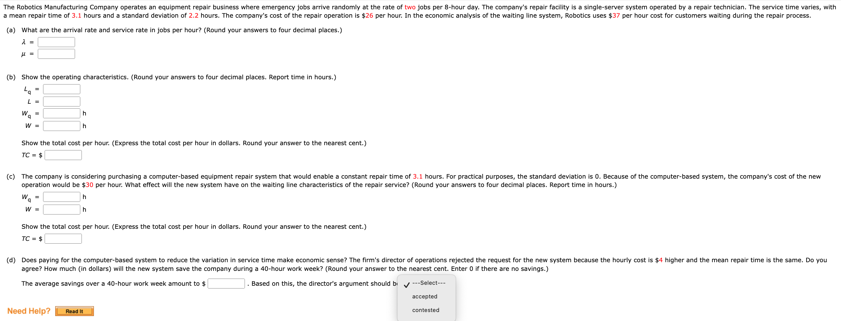 Solved A ﻿what Are The Arrival Rate And Service Rate In 