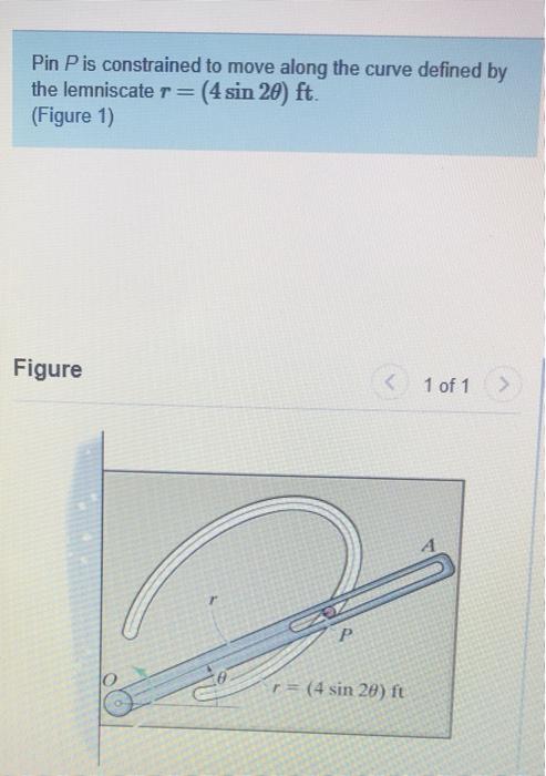 Solved Pin Pis constrained to move along the curve defined | Chegg.com