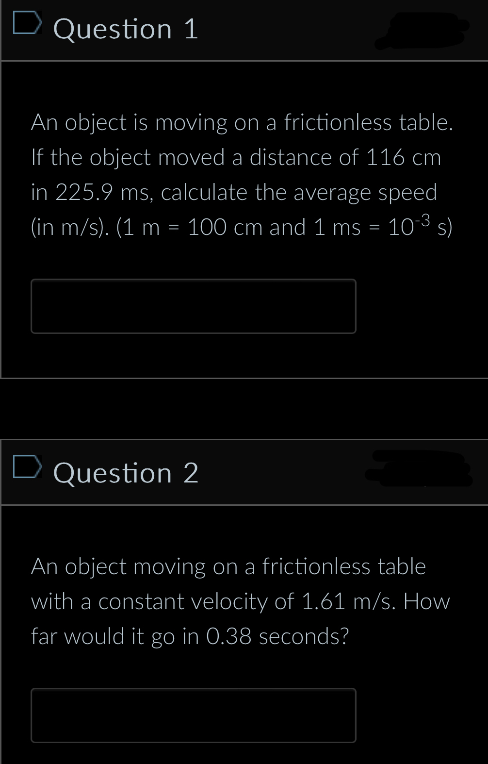 Solved Question 1An object is moving on a frictionless | Chegg.com