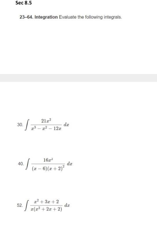 Solved Sec 8.523-64. ﻿Integration Evaluate the following | Chegg.com