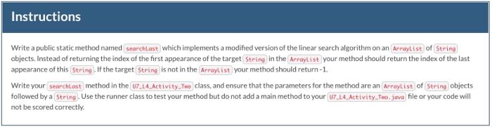Solved Instructions Write a public static method named | Chegg.com