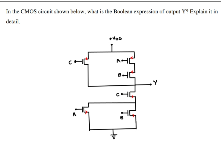 Solved In the CMOS circuit shown below, what is the Boolean | Chegg.com