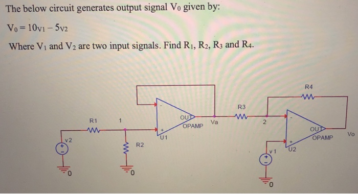 Solved The below circuit generates output signal Vo given | Chegg.com