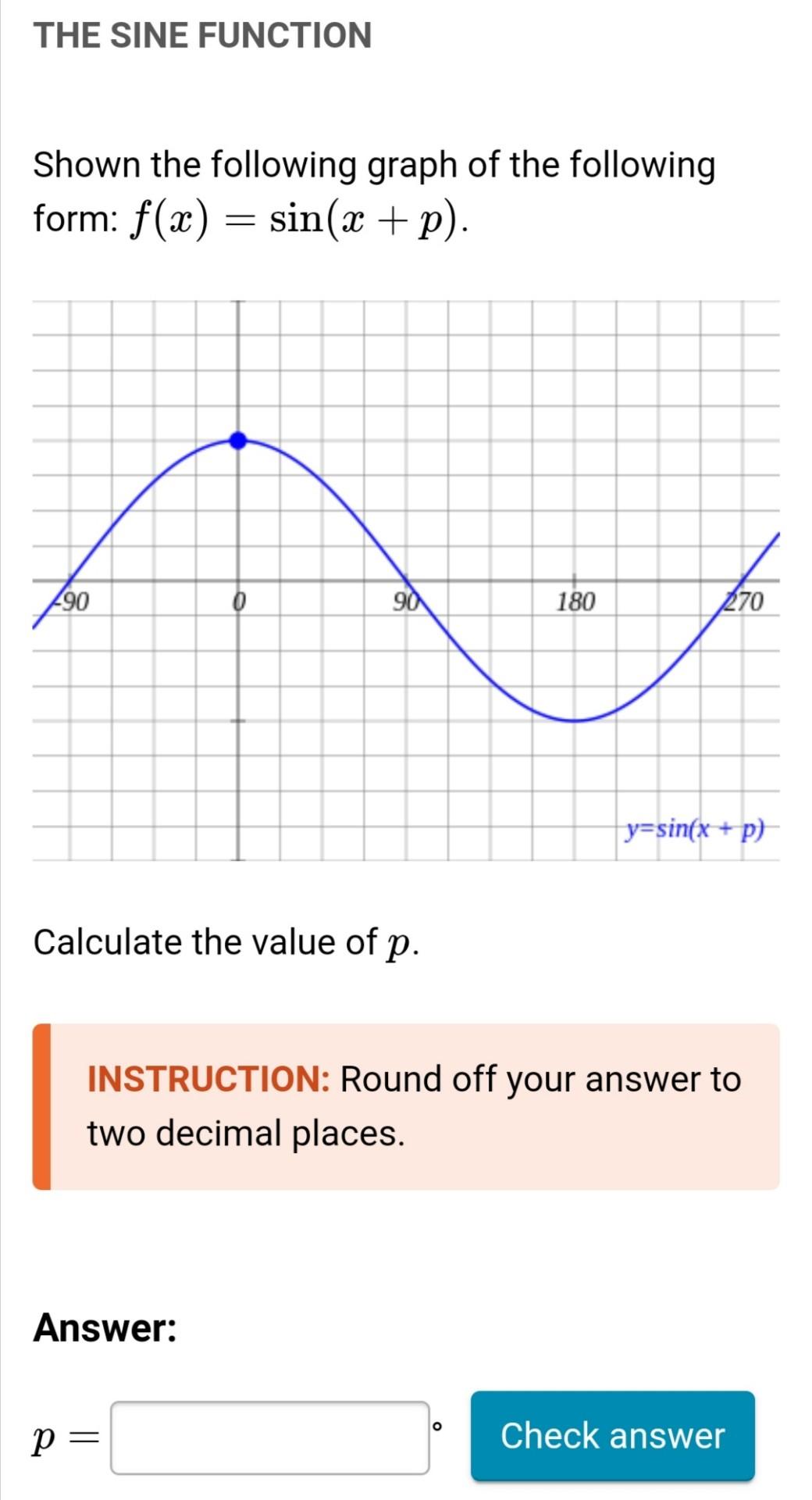 Solved THE SINE FUNCTION Shown the following graph of the | Chegg.com