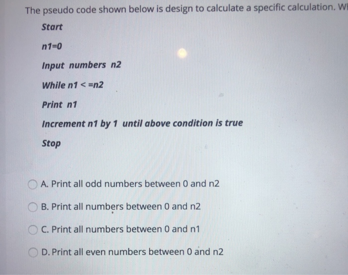Solved The pseudo code shown below is design to calculate a | Chegg.com