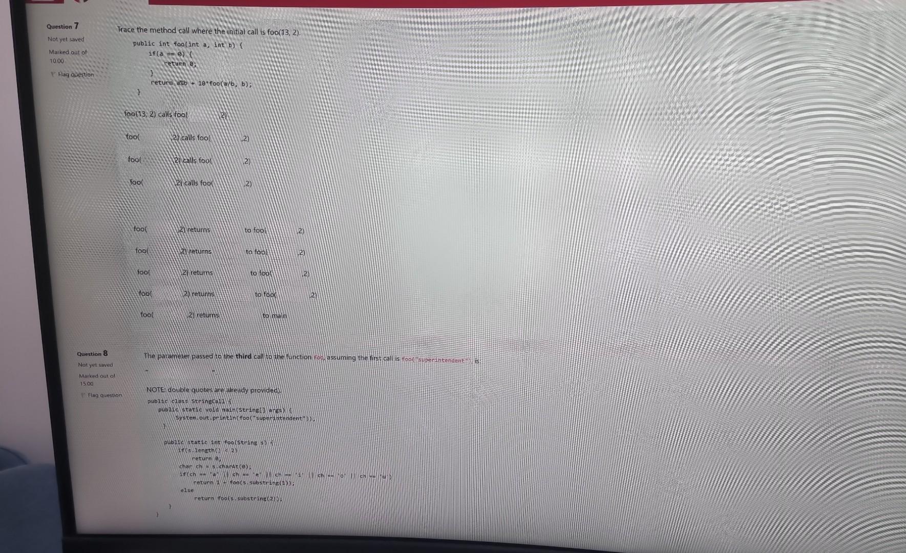 Solved Java this is urgent just answers, no explanation | Chegg.com