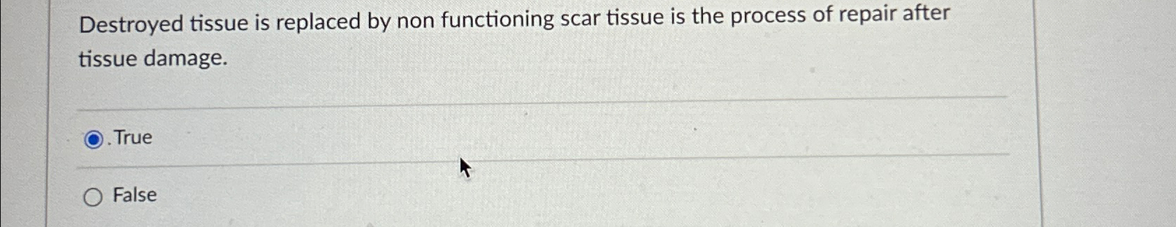 Solved Destroyed tissue is replaced by non functioning scar | Chegg.com