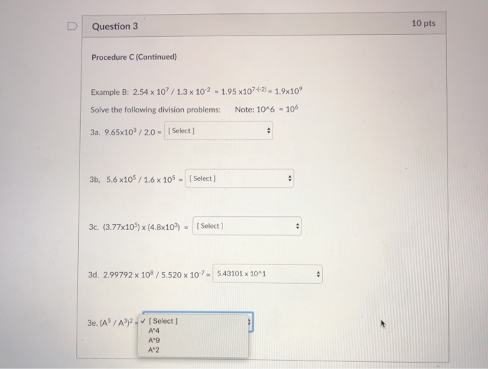 Solved Question 3 10 pts Procedure C (Continued) Example B: | Chegg.com
