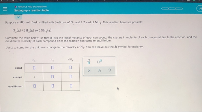 Solved O KINETICS AND EQUILIBRIUM Setting up a reaction | Chegg.com