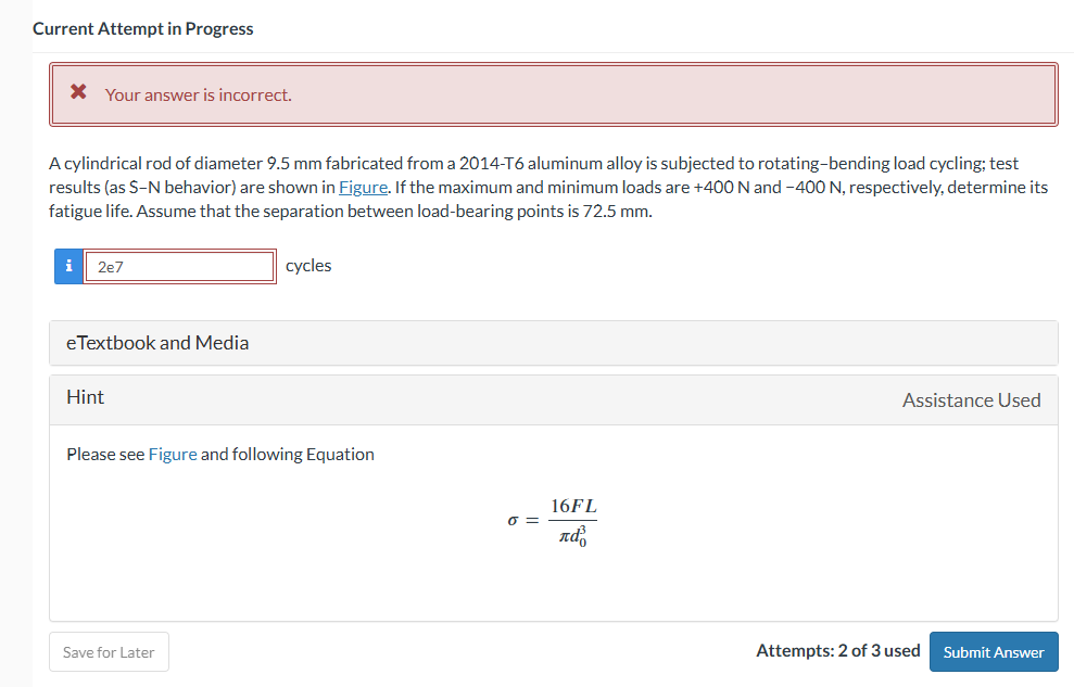 Solved Current Attempt in Progress Your answer is incorrect. | Chegg.com