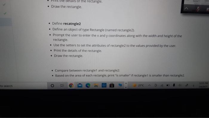 Solved Description Rectangle Class Part1 Defining The Class 