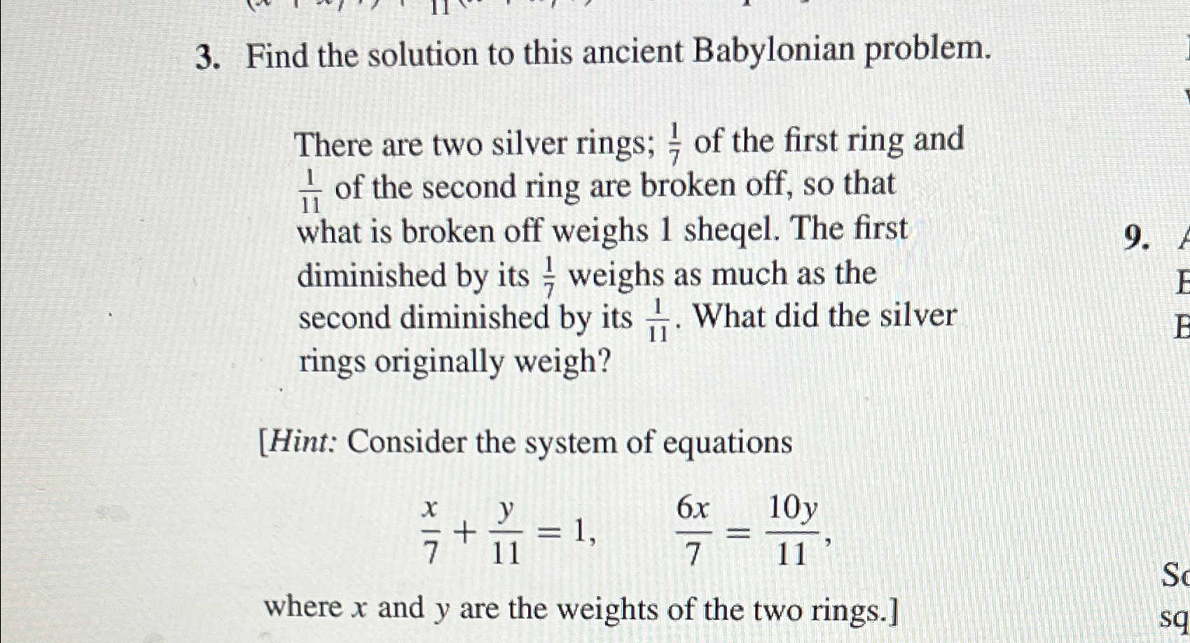 Solved Find the solution to this ancient Babylonian | Chegg.com