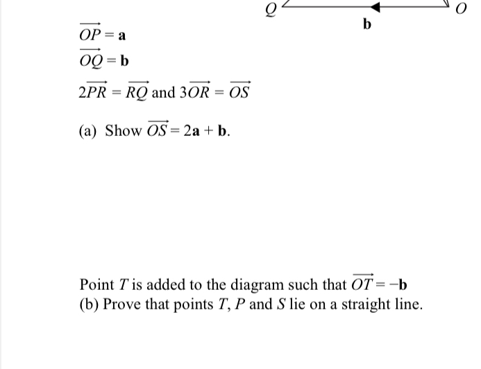 Solved vec(OP)=avec(OQ)=b2vec(PR)=vec(RQ) ﻿and | Chegg.com