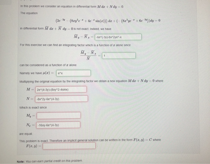 Solved In this problem we consider an equation in | Chegg.com