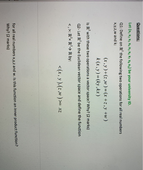 Solved Questions: Let (X1 X2 X3 X4 X5 X6 X, X3 X,) be your | Chegg.com