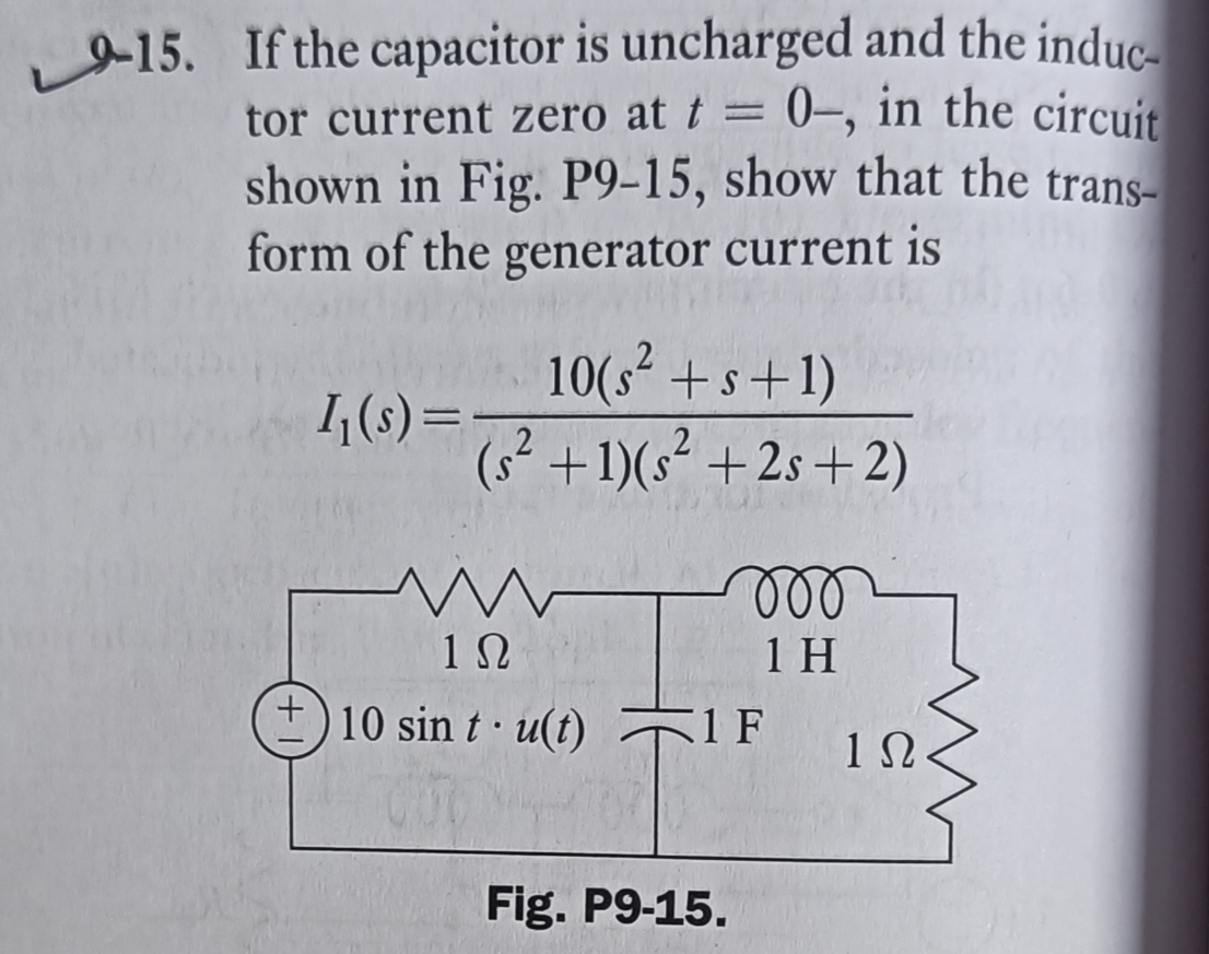 Solved 9-15. ﻿If the capacitor is uncharged and the inductor | Chegg.com